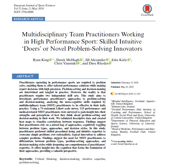 Problem Solving in High Performance Sport – a new research paper ... Problem Solving in High Performance Sport – a new research paper ...